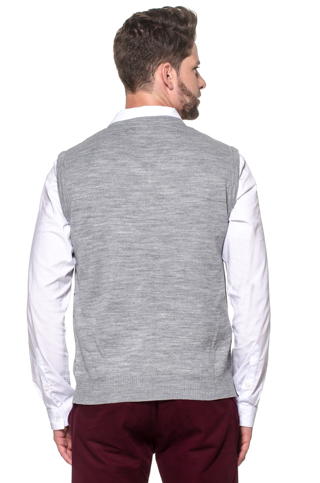 Colete Passion Tricot Jacar Cinza - Passion Tricot Colete Passion Tricot Jacar Cinza - Passion Tricot